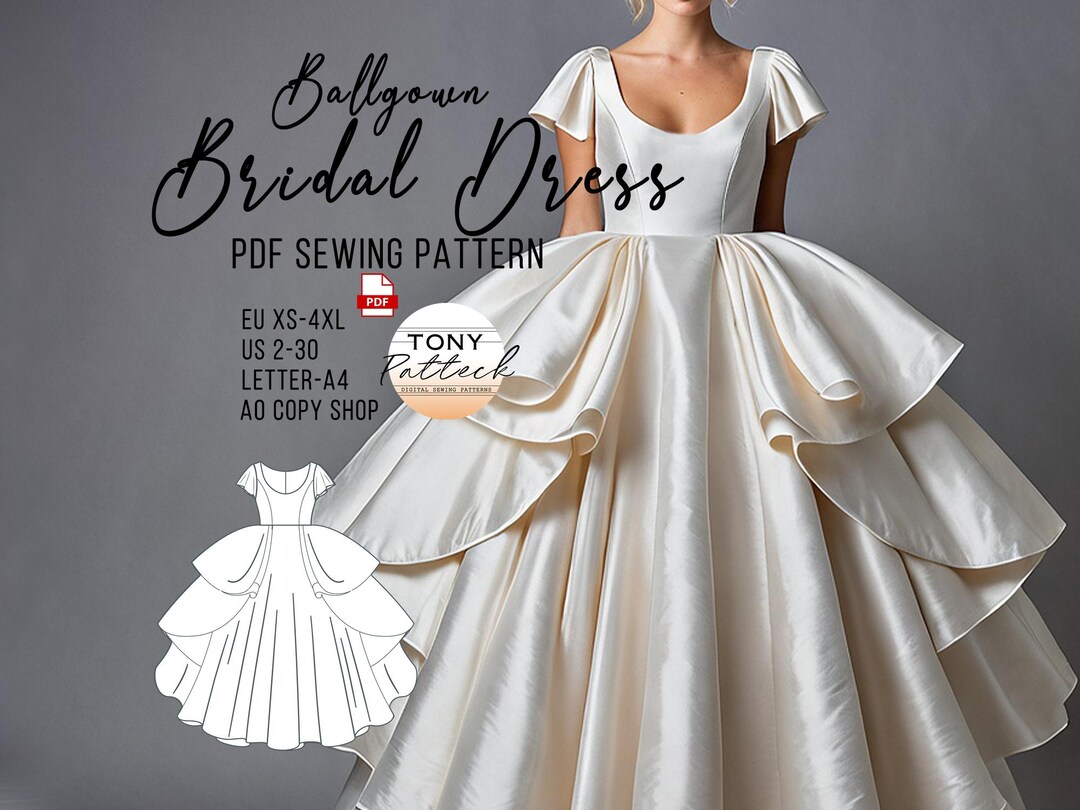 Bridal Dress Sewing Pattern: Ballgown, US 2-30 (digital PDF Pattern) - Etsy