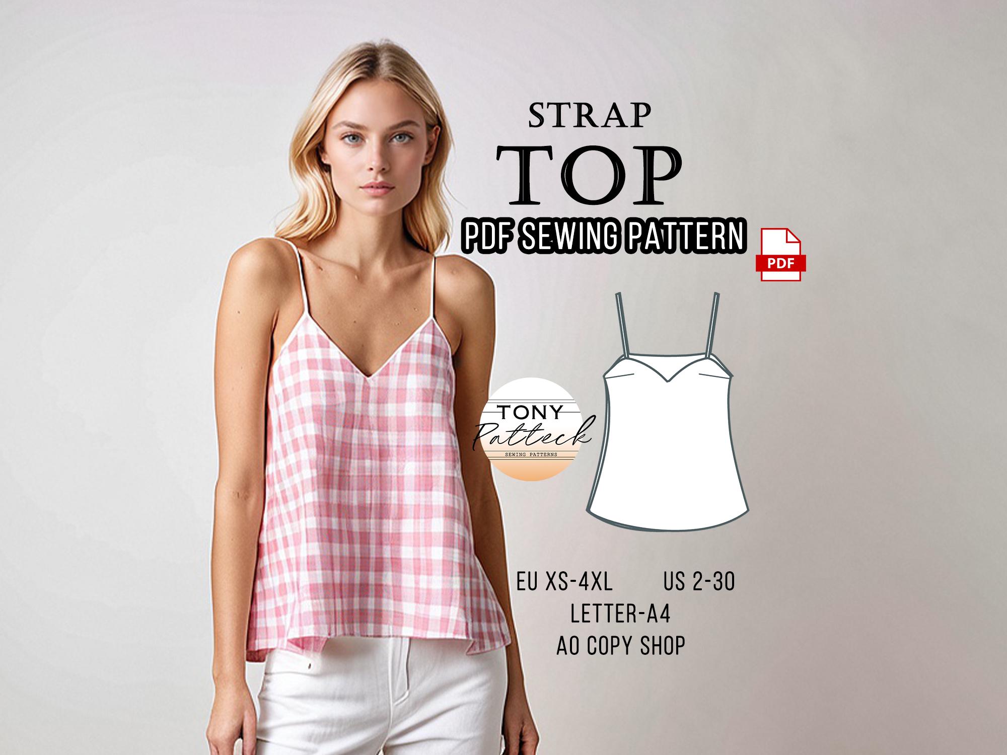 Sweetheart Strap Top Sewing Pattern: US 2-30 (digital PDF Pattern) - Etsy