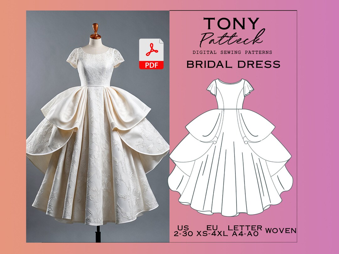 Renaissance Dress Sewing Pattern, Wedding Dress Digital PDF Pattern ...