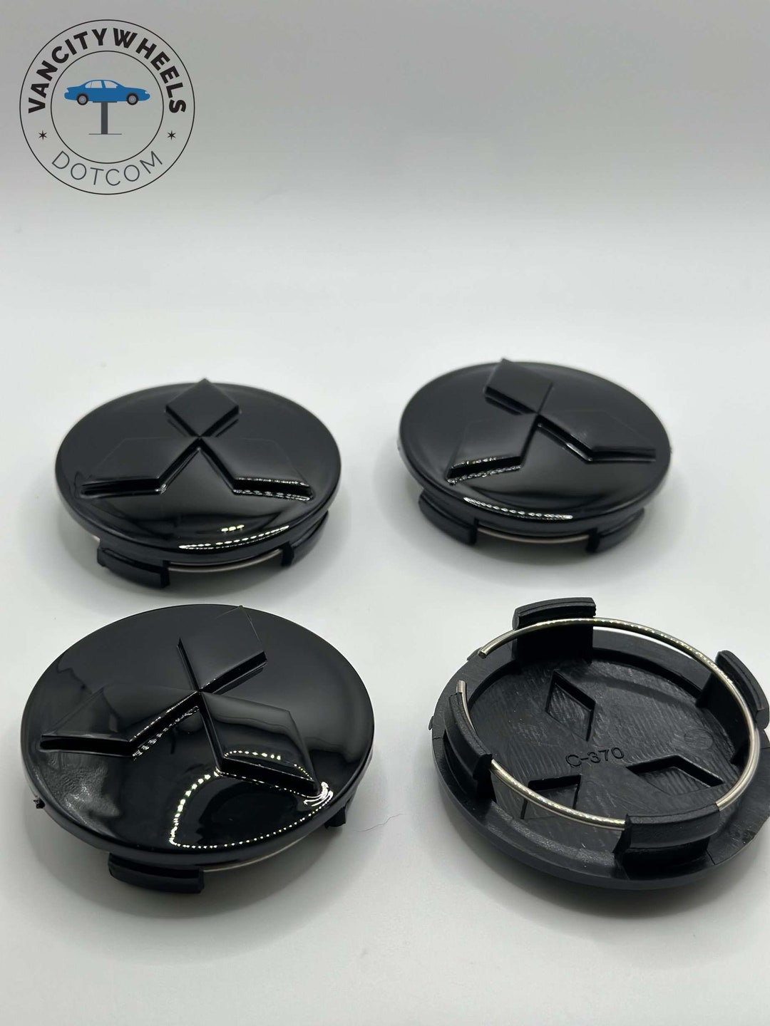 Mitsubishi Gloss Black Center Caps 4pcs - Etsy
