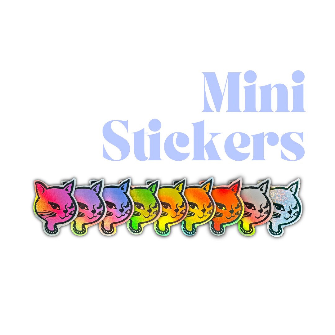 Winking Cat Mini Sticker - Etsy