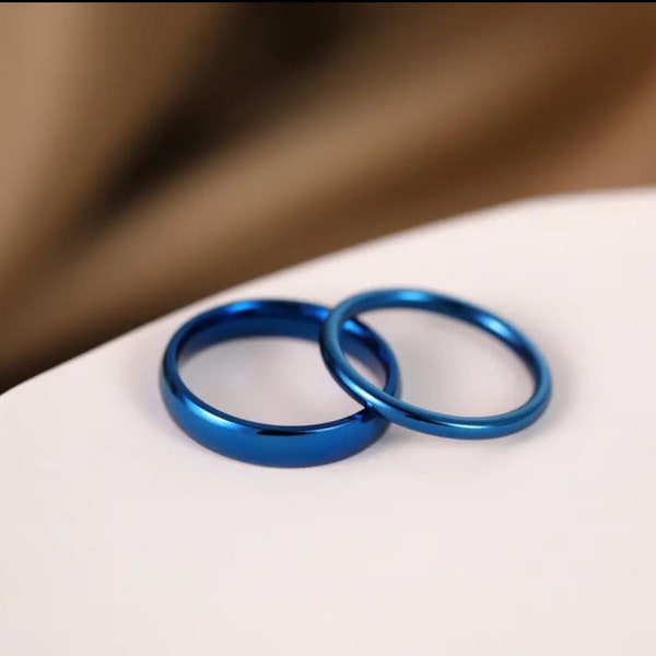 Blue Titanium Ring - Etsy