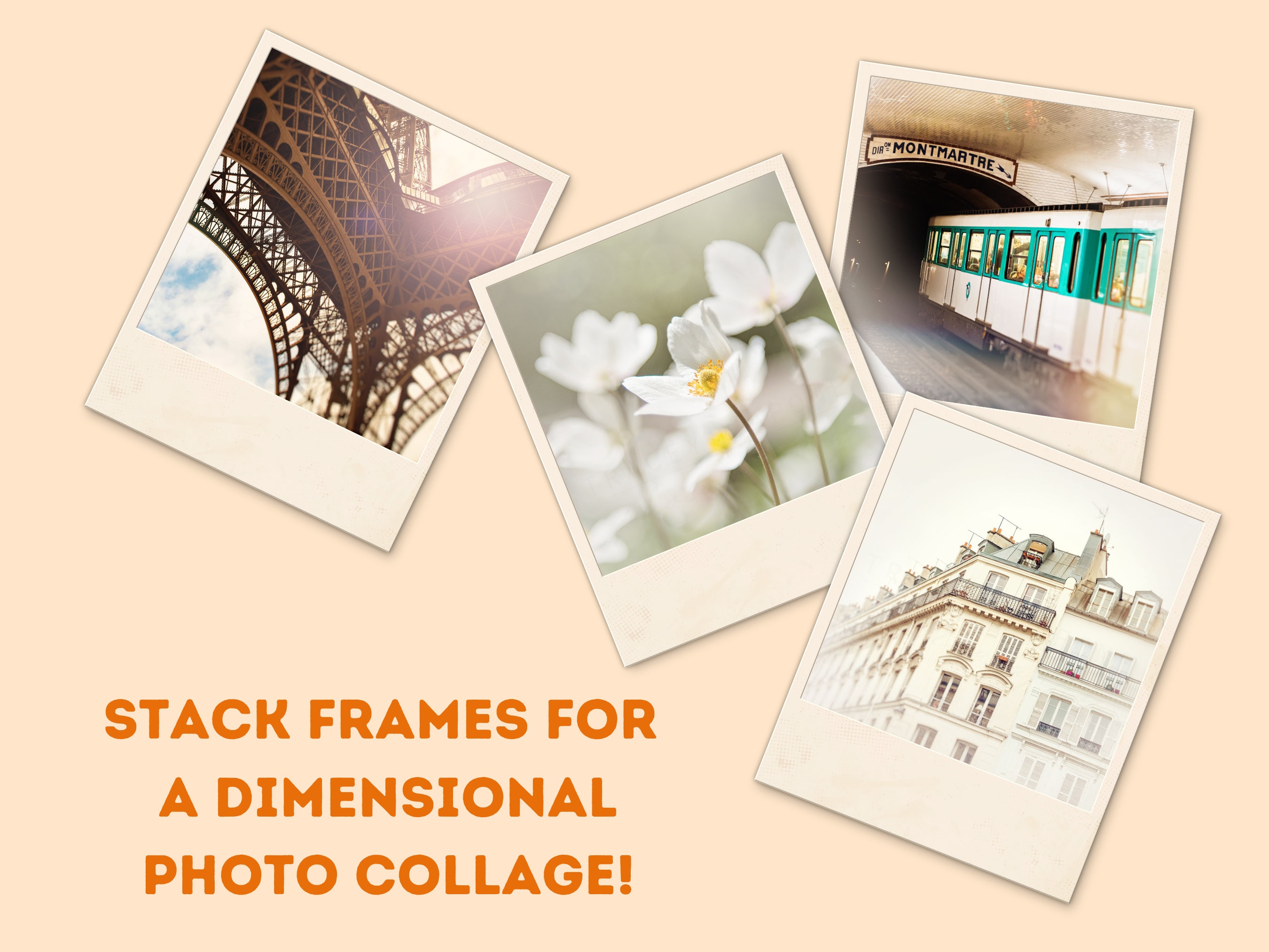 Realistic Polaroid Canva Frames | Drag & Drop Template | Editable Photo ...