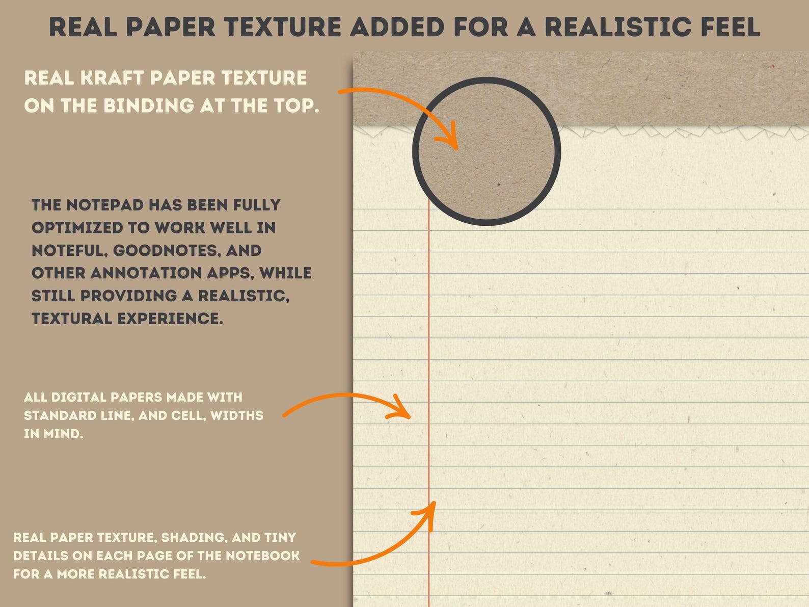 Realistic Digital Notepad With 24 Hyperlinked Sections | Real Paper ...