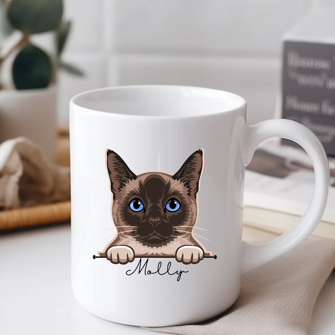 Personalized Siamese Cat Mug Gift, Custom Cat Mug, Personalized Cat Mom ...