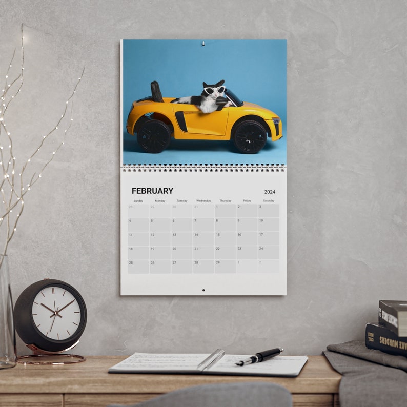 Funny Cat Wall Calendar for Cat Lover, Monthly Cat Calendar Gift for ...