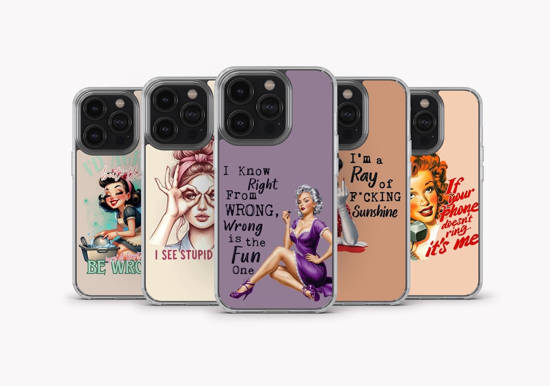 Pinup Girl Phone Case Vintage Pinup Girl Cover for iPhone 15 Pro Max ...