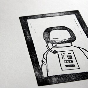 Astronaut Linocut Print- Handmade Linocut Print, Original Prints - Etsy