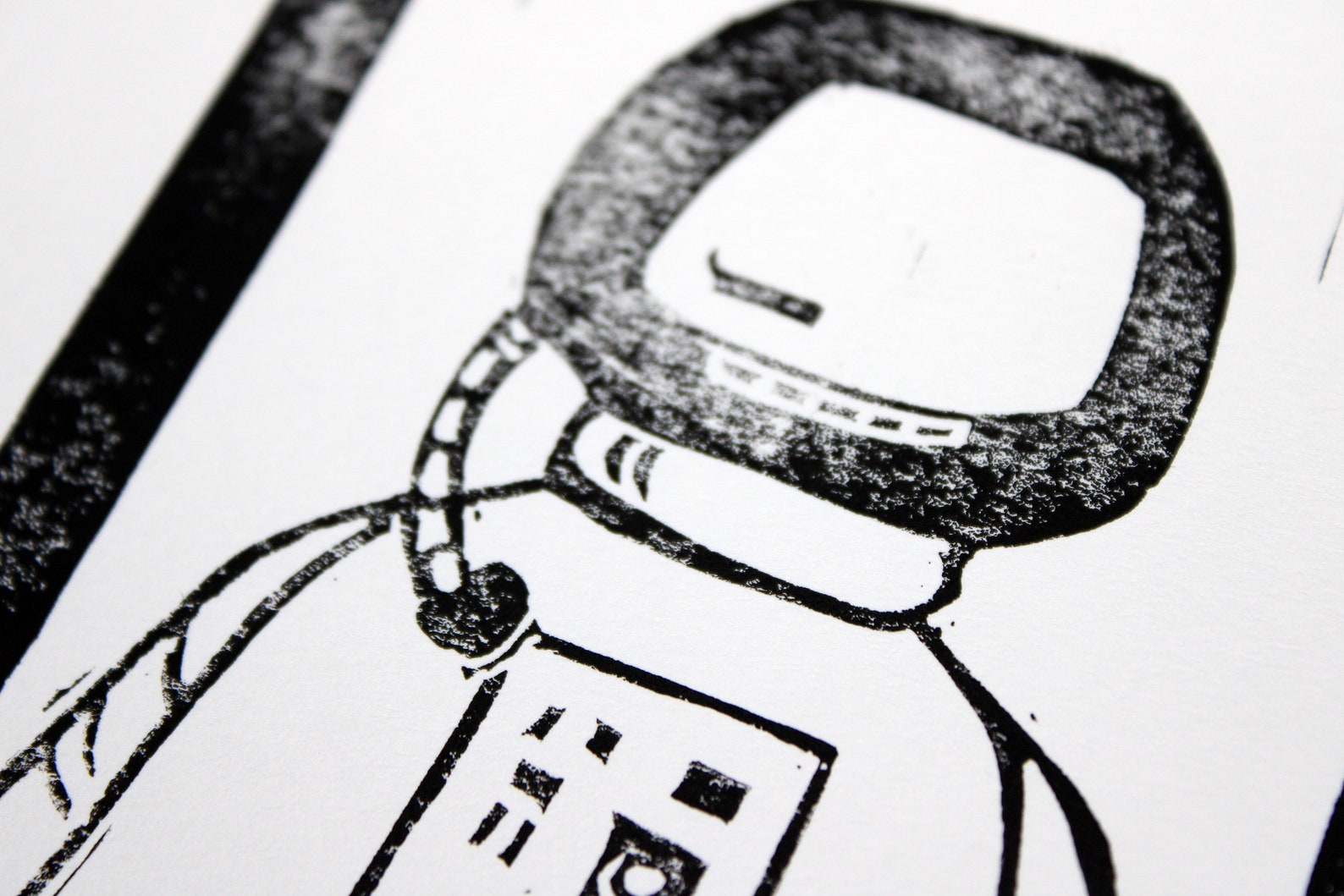 Astronaut Linocut Print- Handmade Linocut Print, Original Prints - Etsy
