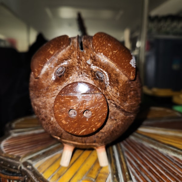 Coconut Piggy Bank - Etsy