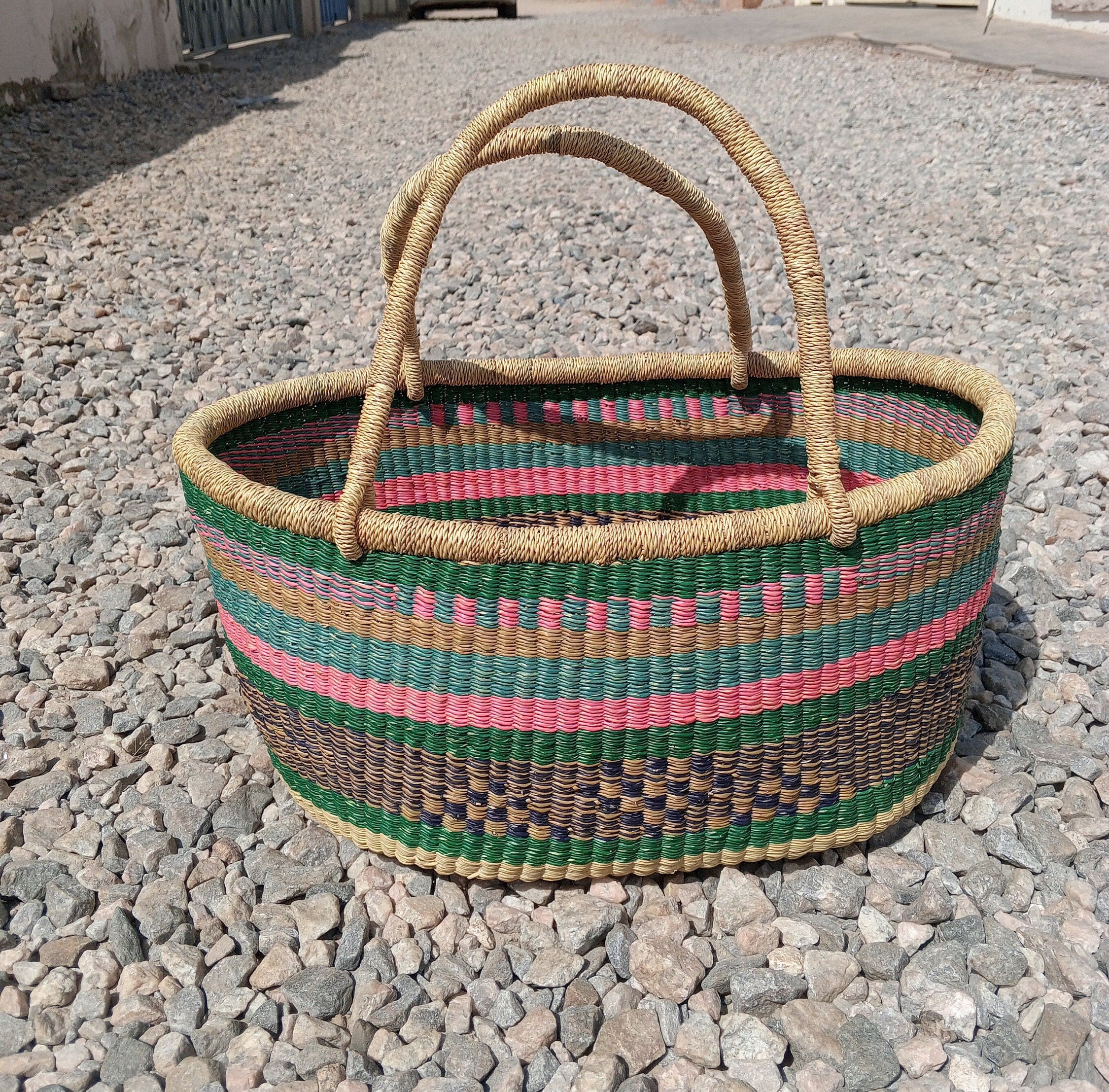Woven Oval Basket Big Bolga Storage Basket Home Organizer Basket Toys ...