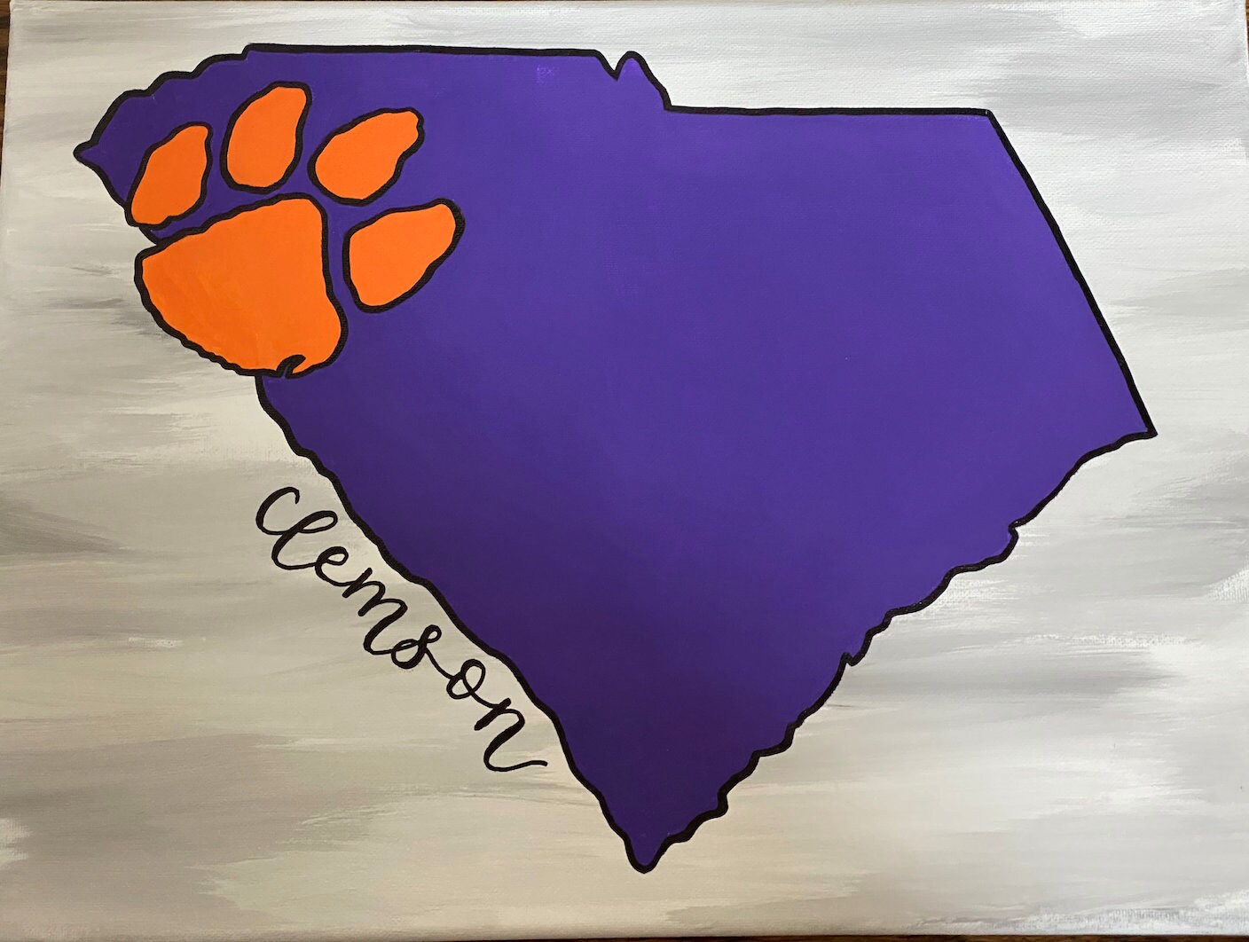 Custom State and College Painted Canvas - Etsy