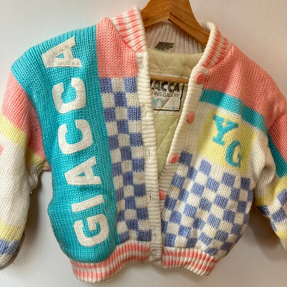 1980s Vintage Kids GIACCA Size 5 Young Gallery Logo L… - Gem