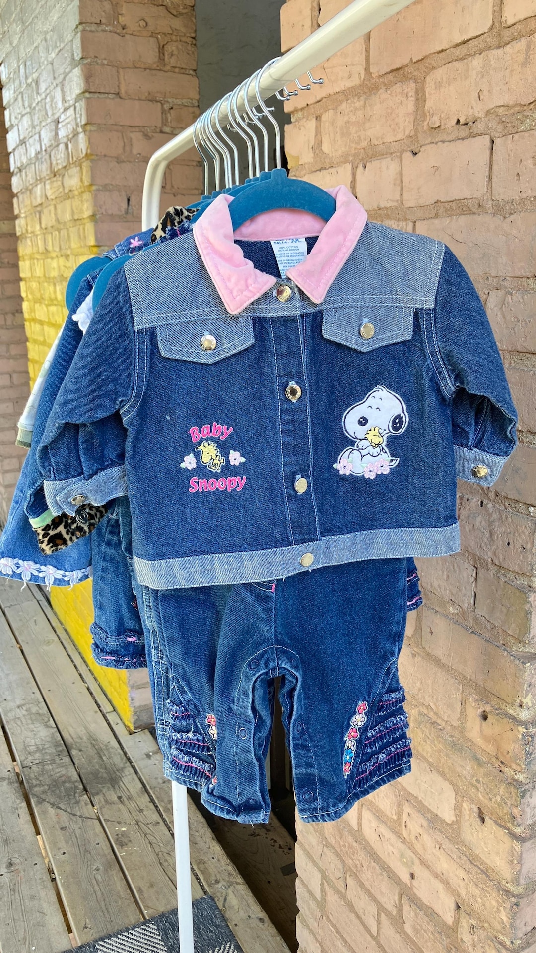 Vintage Y2K Baby Snoopy Denim Jacket Pink Size 3mo 6mo Peanuts ...