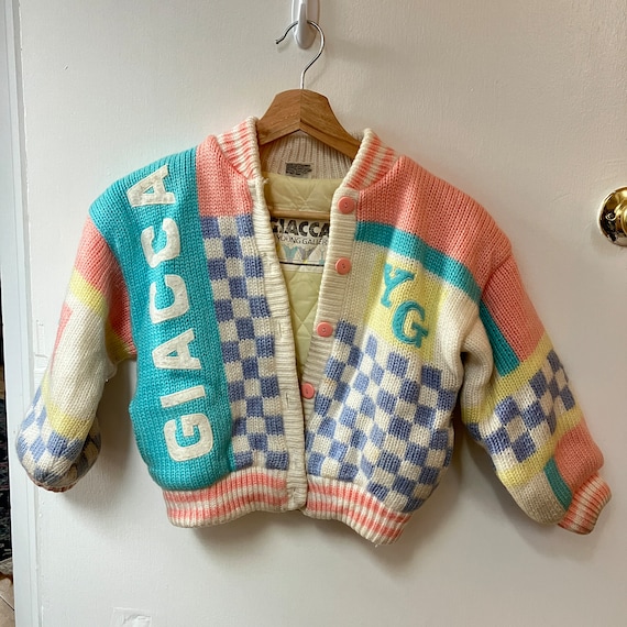 1980s Vintage Kids GIACCA Size 5 Young Gallery Logo L… - Gem
