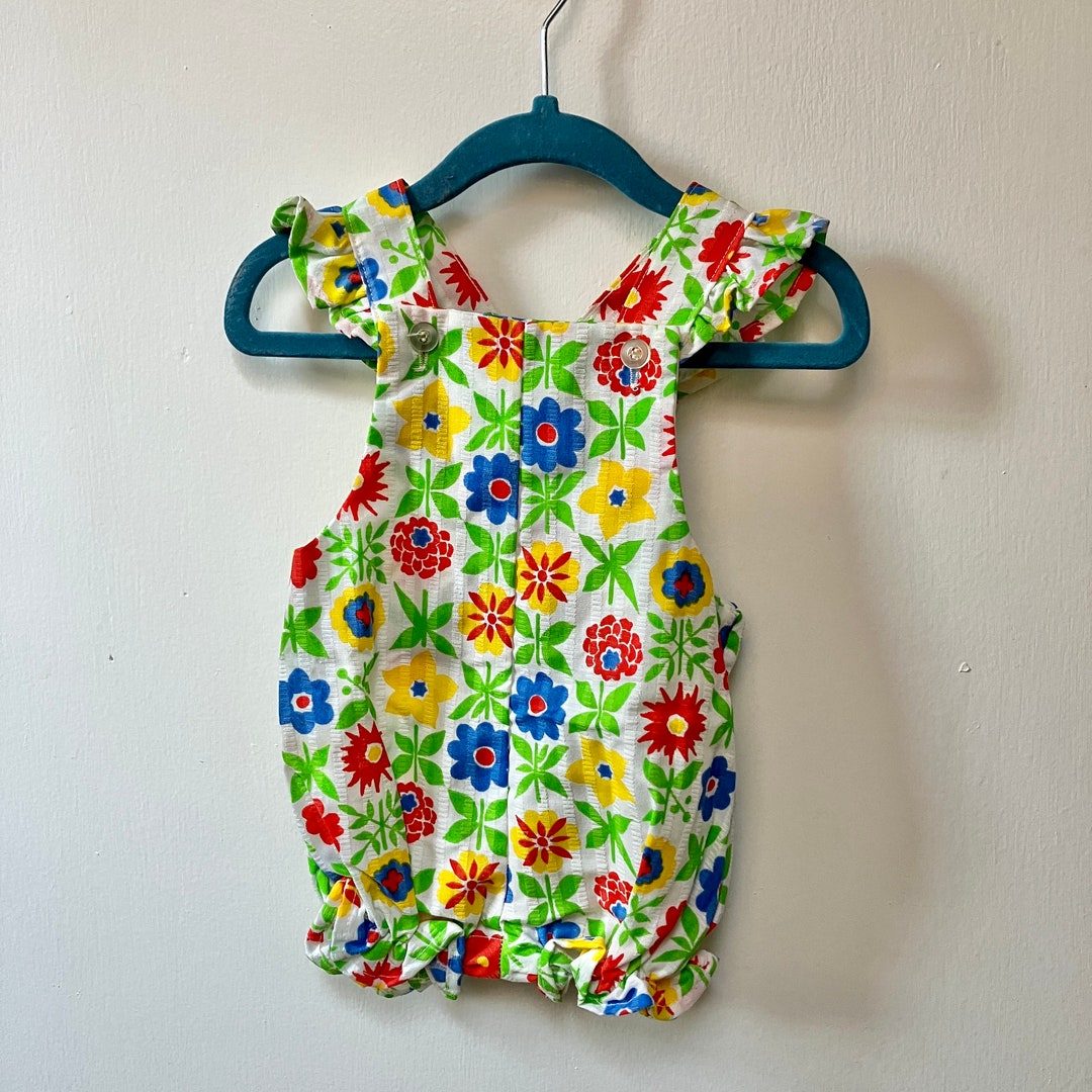 1980s Health-tex Vintage Floral Baby Onesie Romper Size 12mo - Etsy