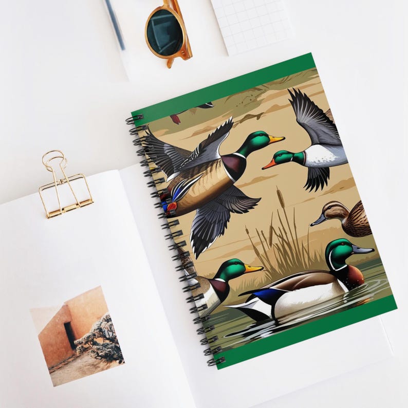 Rustic Duck Notebook-spiral Journal for Nature Lovers-ruled Line Notepad-wildlife Sketchbook ...