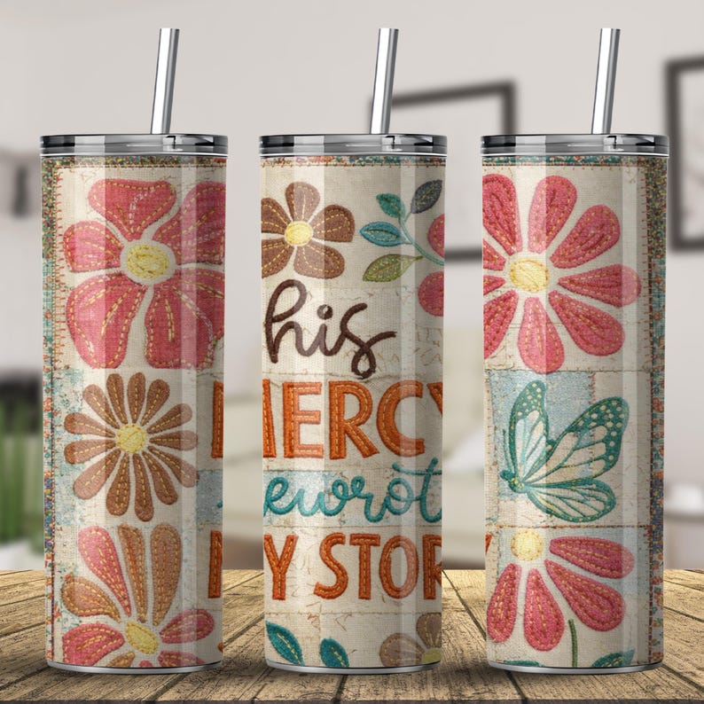 His Mercy Rewrote My Story Tumbler | 20oz Stainless Steel Christian ...