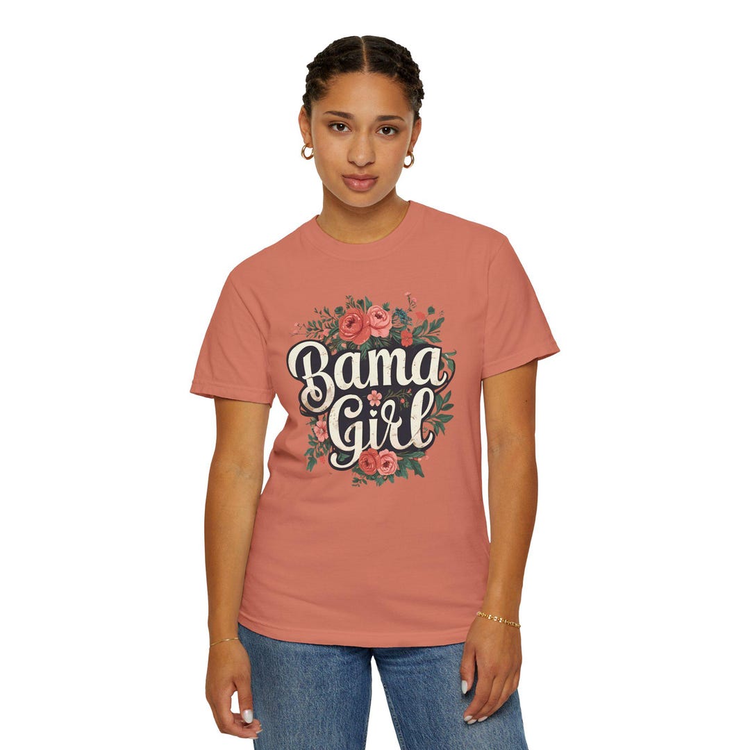 Bama Girl Floral T-shirt, Southern Charm Alabama Pride Tee - Etsy