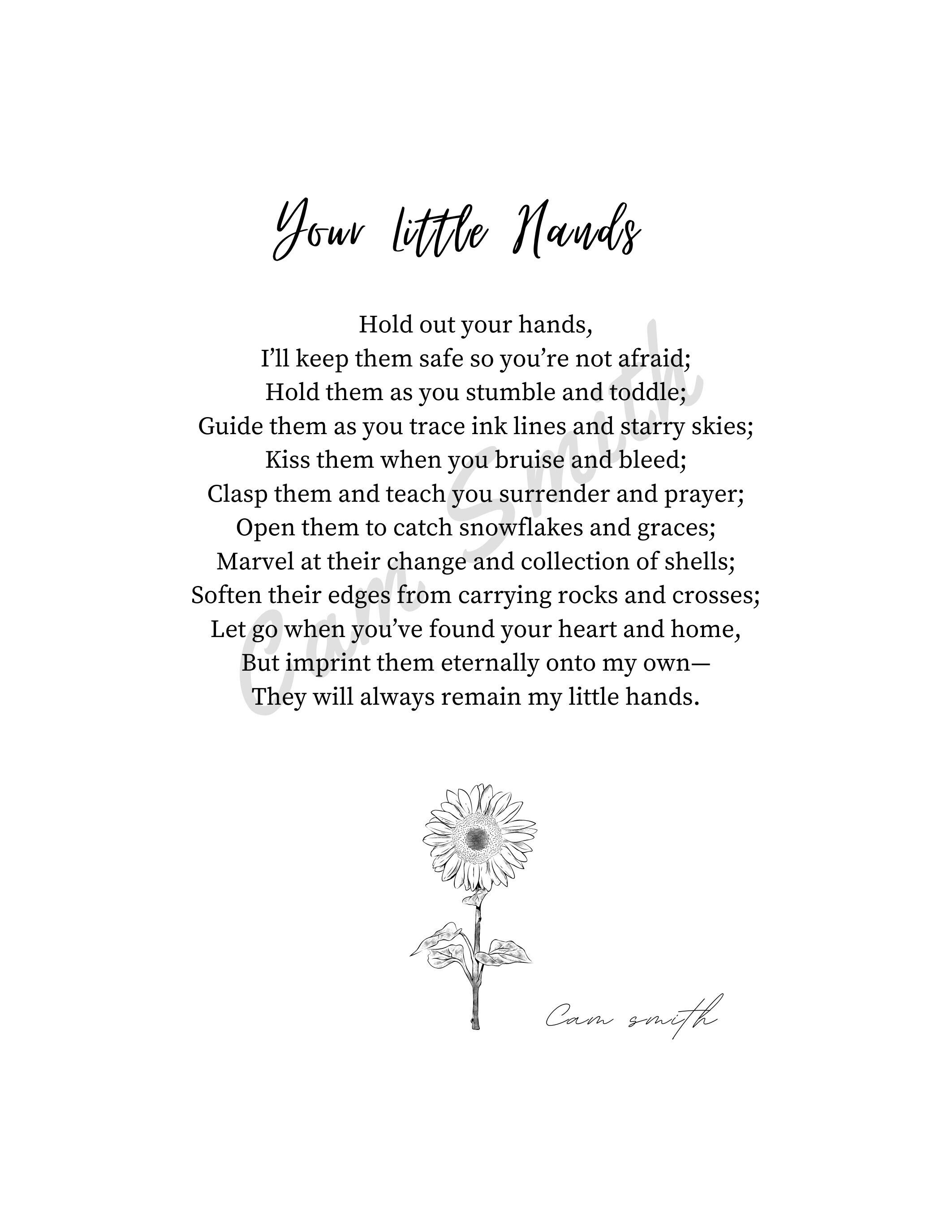 Poem About Babies | for Mothers/moms | Your Little Hands - Etsy