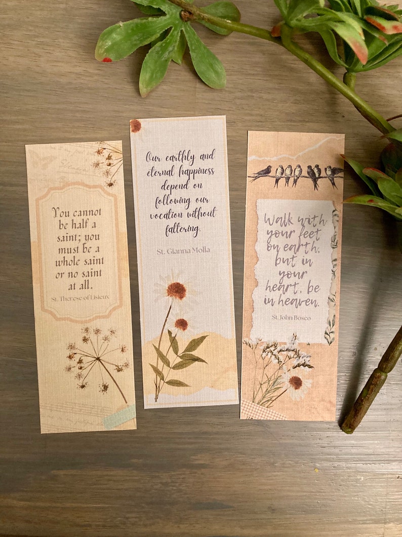 Catholic Saints Bookmarks Set of 7 - Etsy