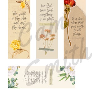 Catholic Saints Bookmarks Set of 7 - Etsy