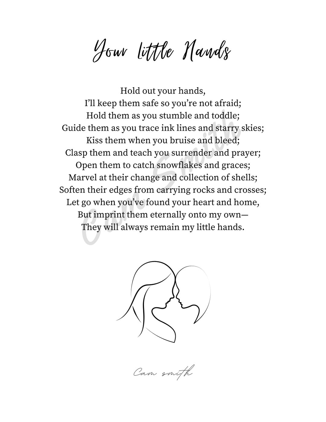 Poem About Babies | for Mothers/moms | Your Little Hands - Etsy