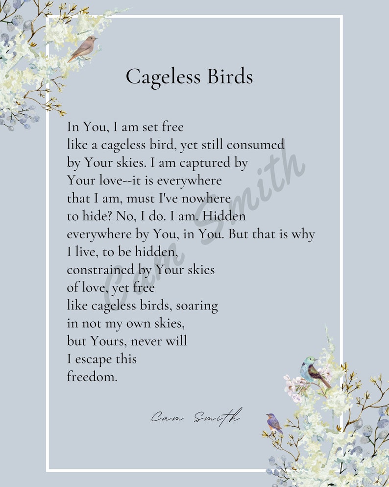 Christian Poem on Freedom and Love in Christ | “cageless Birds” Poem - Etsy