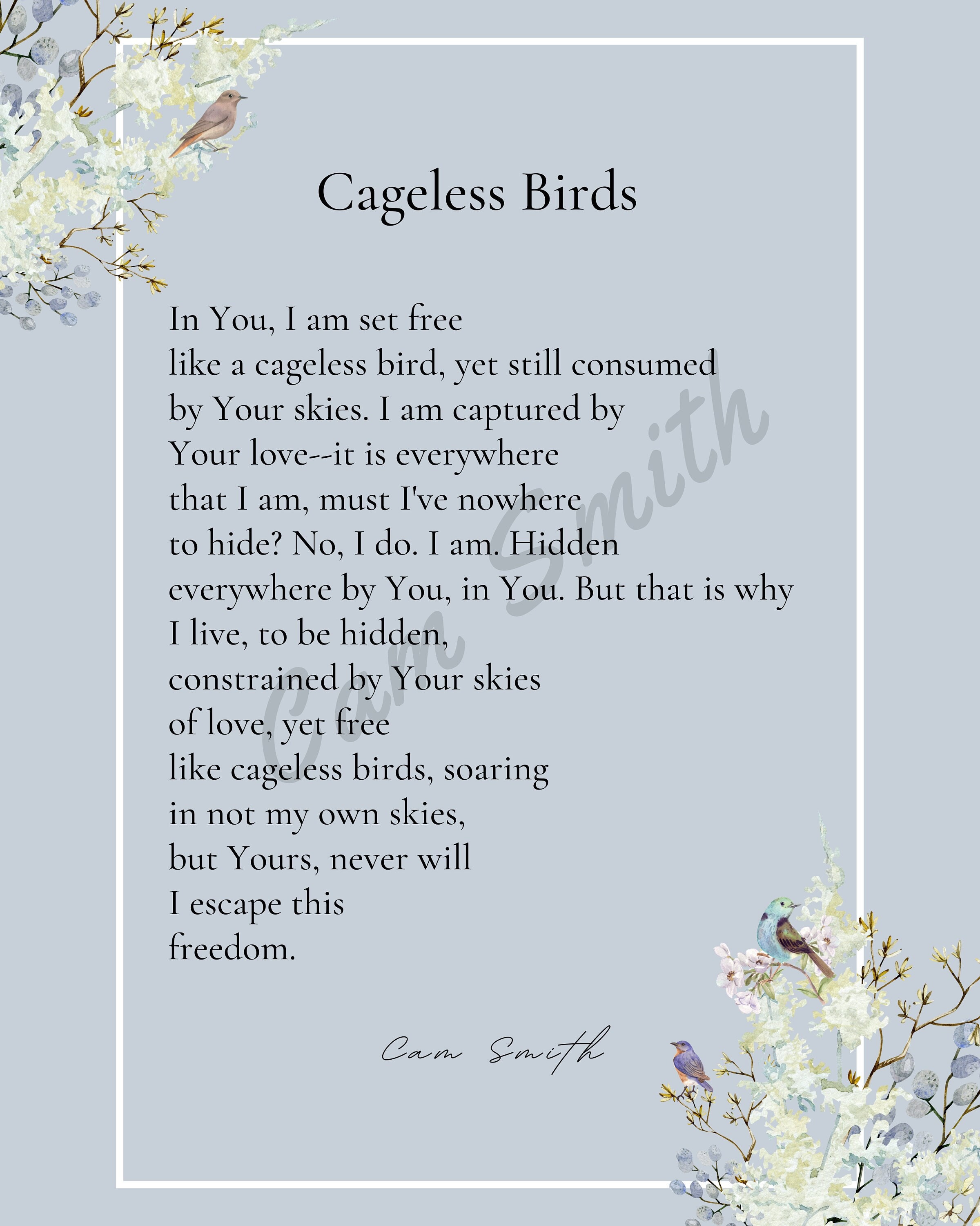Christian Poem on Freedom and Love in Christ | “cageless Birds” Poem - Etsy