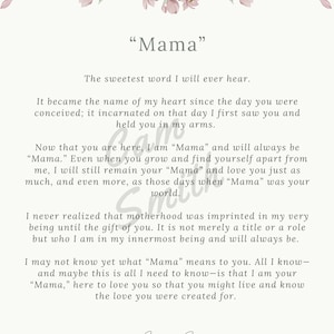 Poem About Motherhood | Mama Poem - Etsy