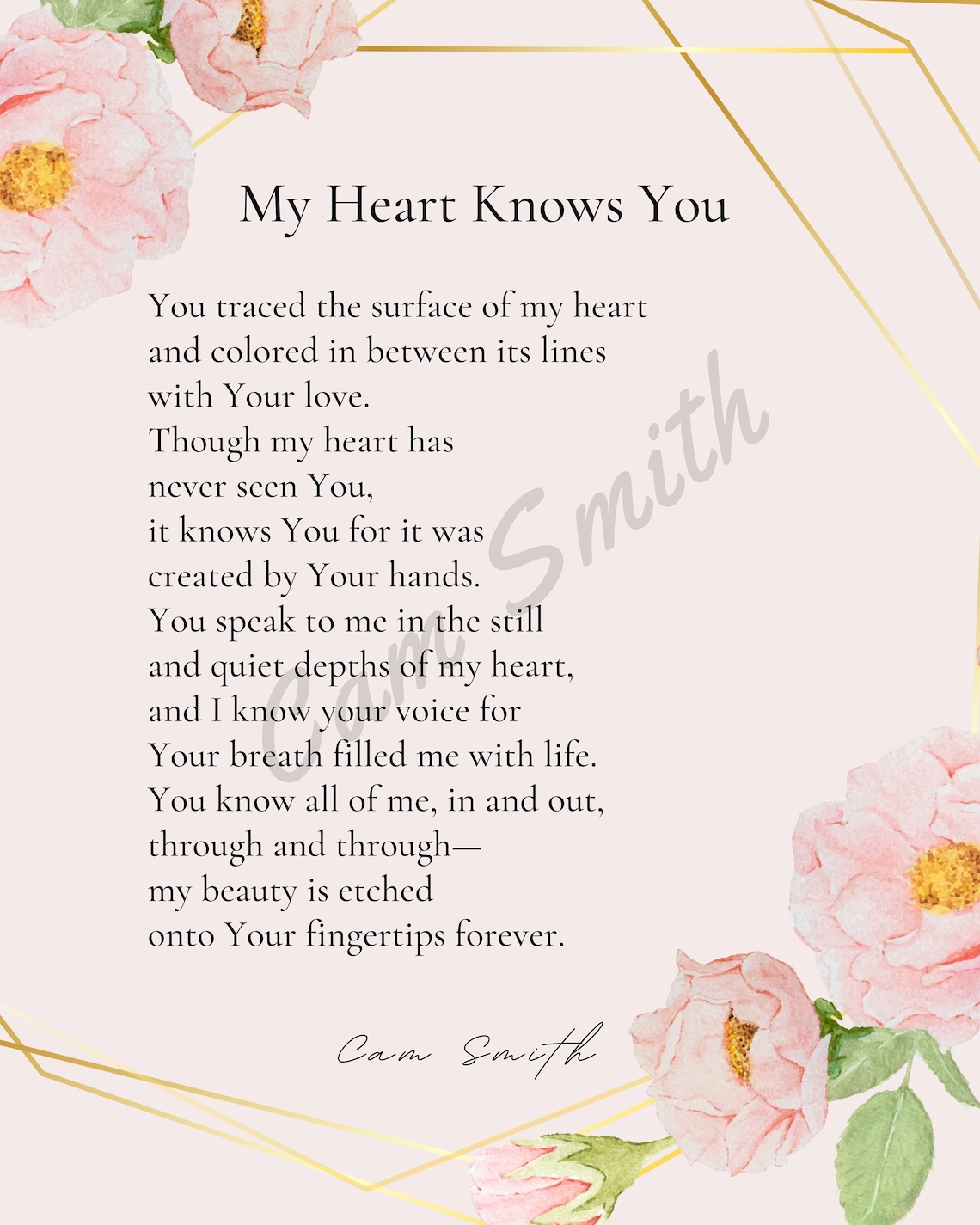 Christian Poem on Love of God / God’s Love | “my Heart Knows You” Poem ...