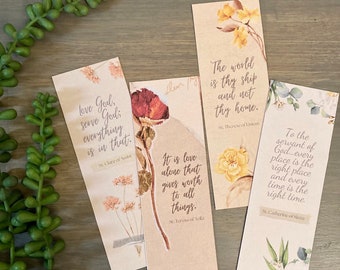 Catholic Saints Bookmarks Set of 7 - Etsy