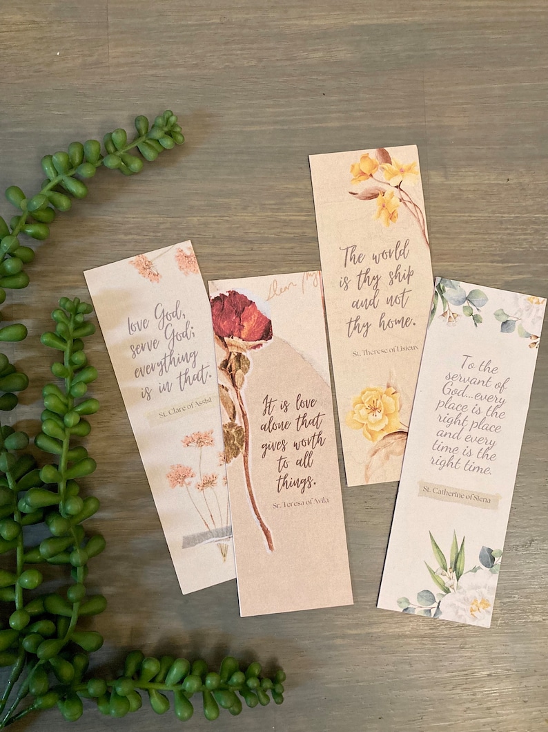 Catholic Saints Bookmarks Set of 7 - Etsy