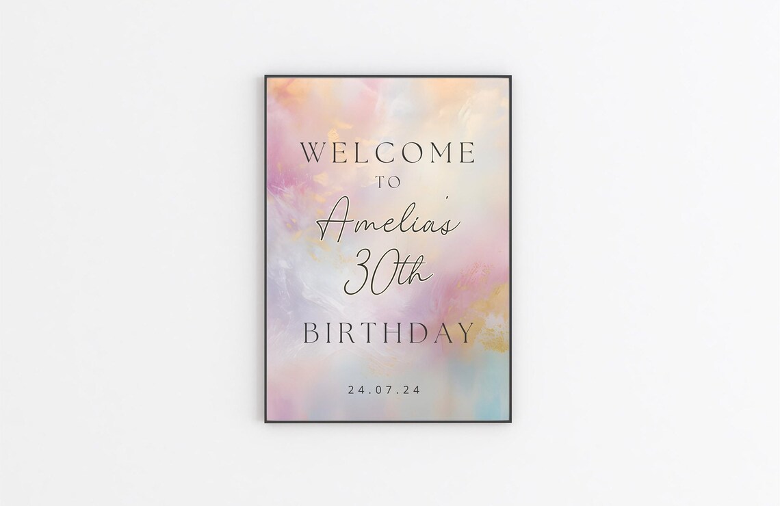 Personalised Birthday Welcome Sign Digital Download Personalise and ...