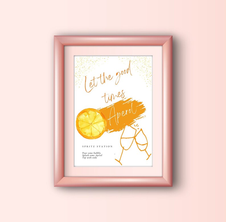 Aperol Spritz Station Bar Sign Printable Digital Download - Etsy New ...