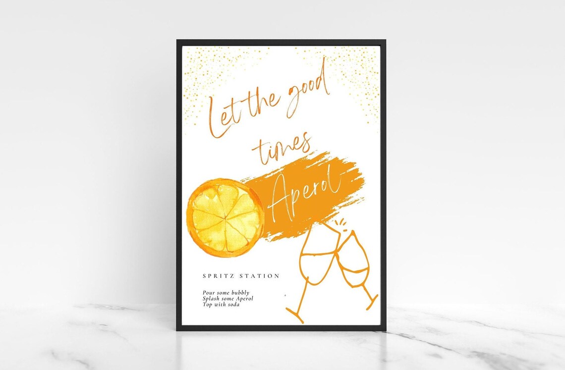 Aperol Spritz Station Bar Sign Printable Digital Download - Etsy