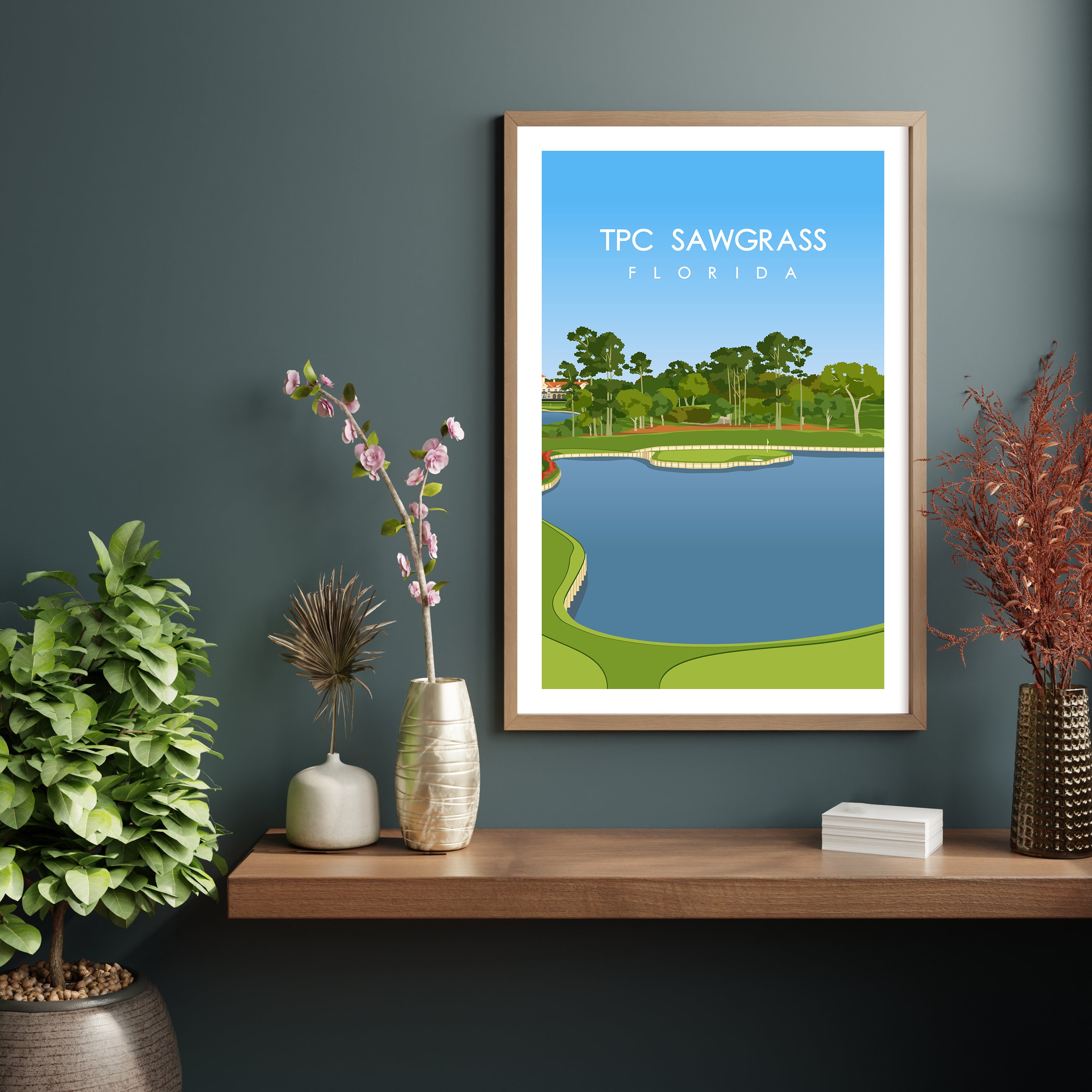 TPC Sawgrass Island Green Golf Poster - Instant Download - Etsy