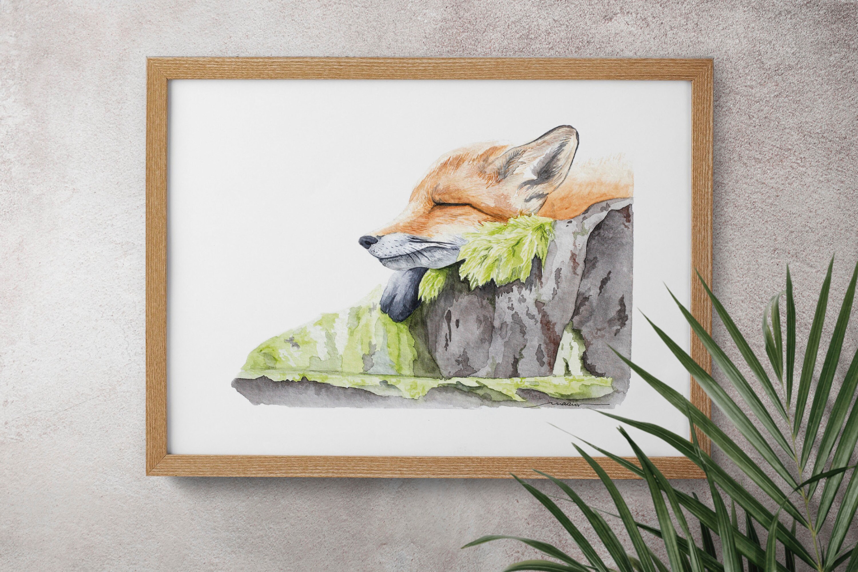 Fox Poster watercolor Reproduction Wall Decoration Cute Fox Poster - Etsy