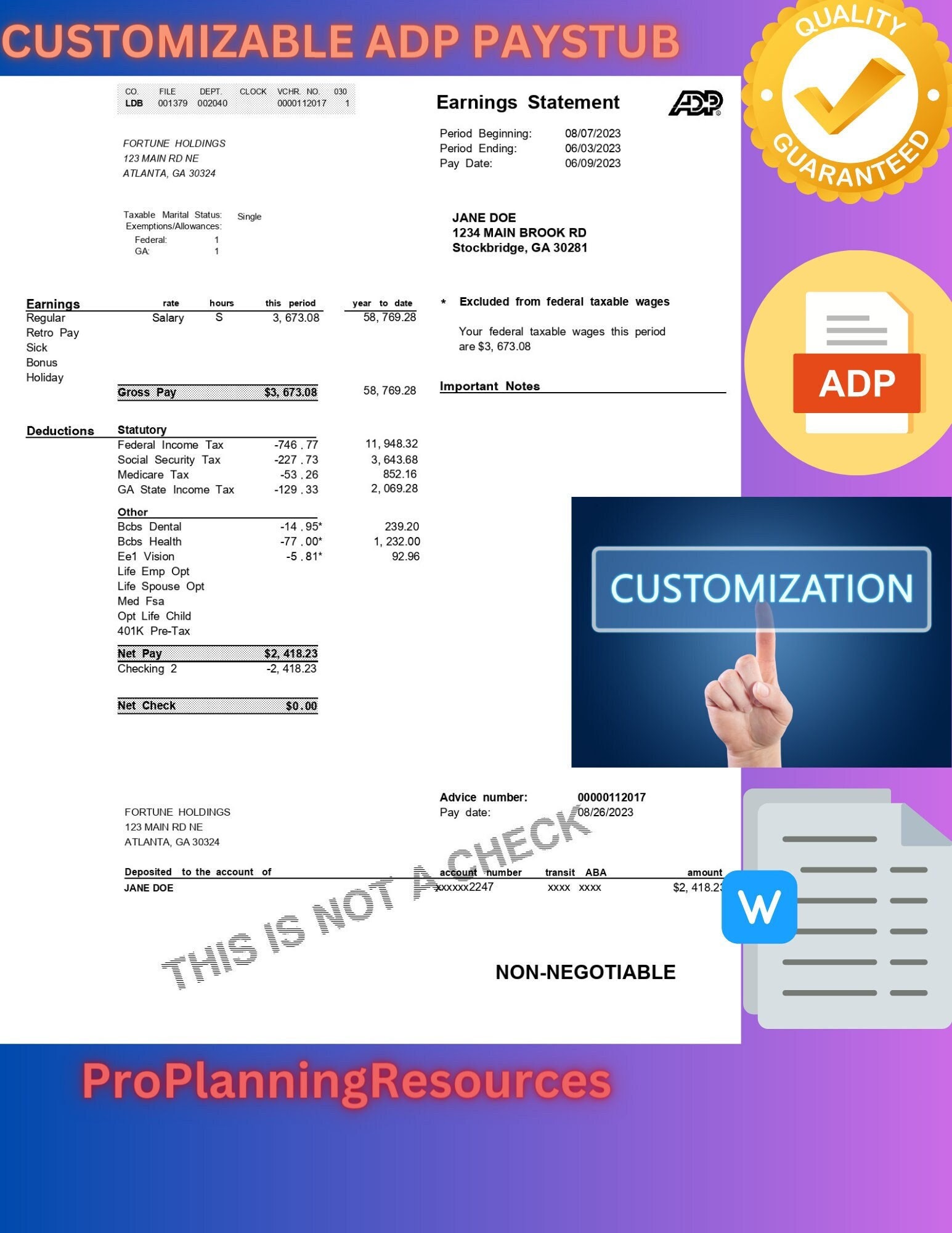 Adp Earnings Statement