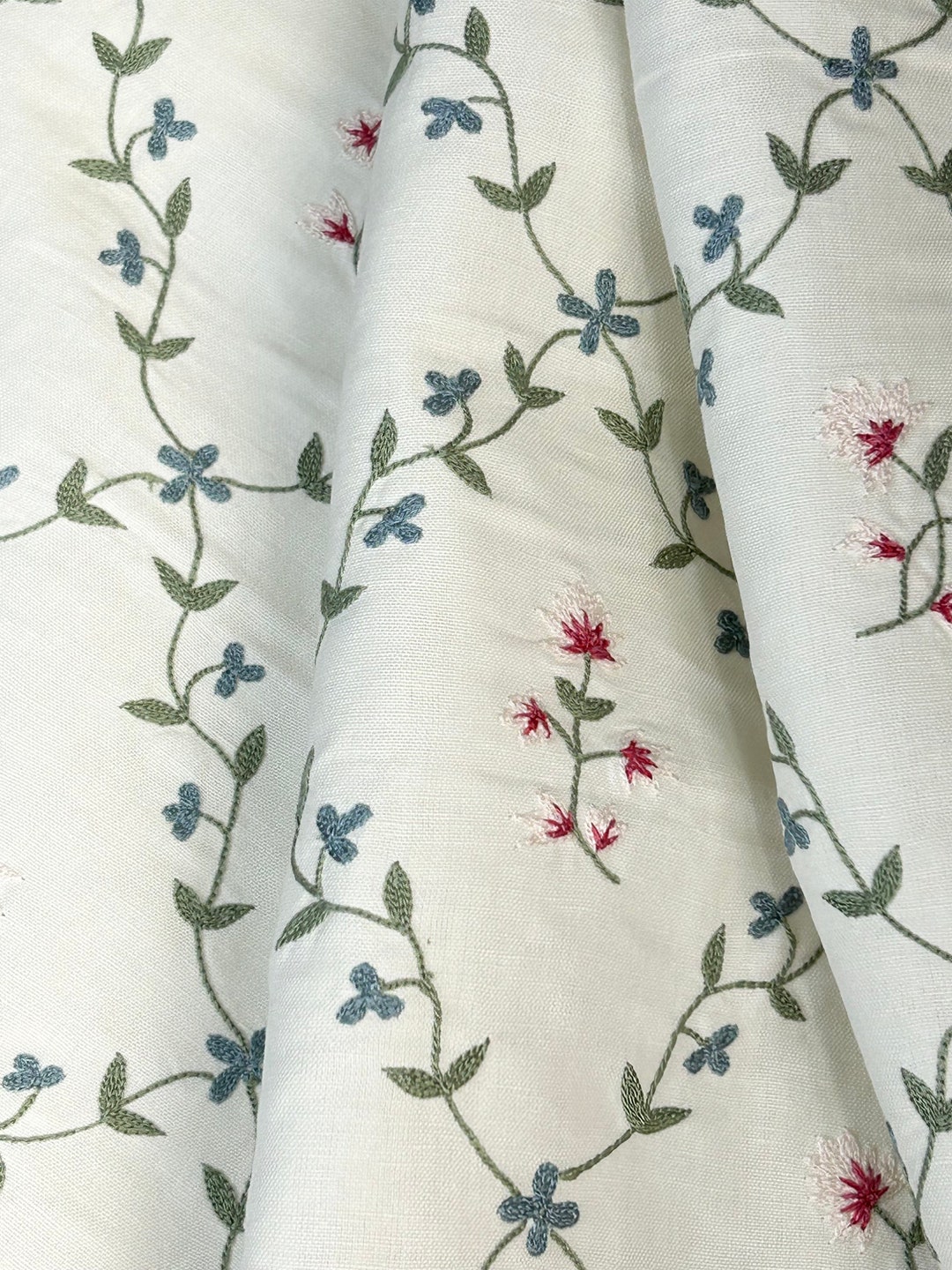 Chelsea Textile "tiny Trellis” Embroidery– 6.25 Yards - Etsy