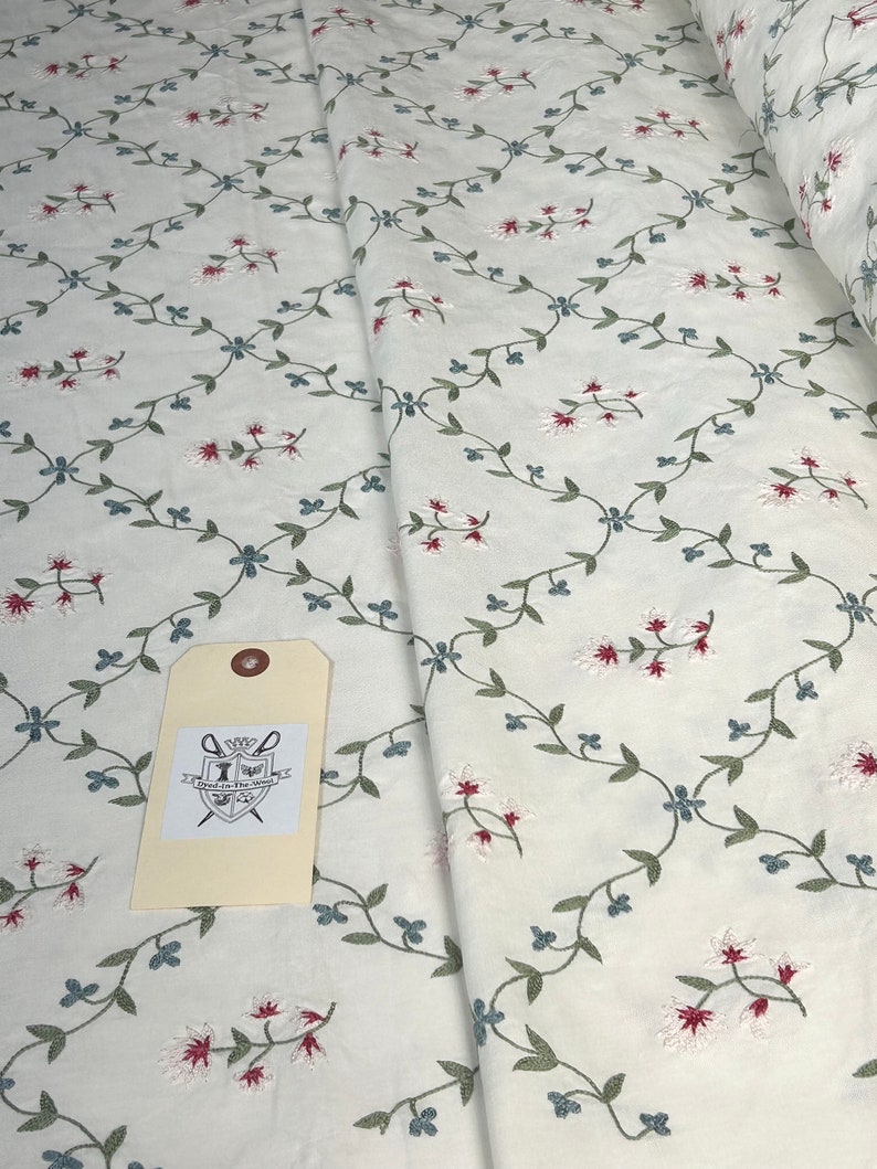 Chelsea Textile tiny Trellis Embroidery 6.25 Yards - Etsy