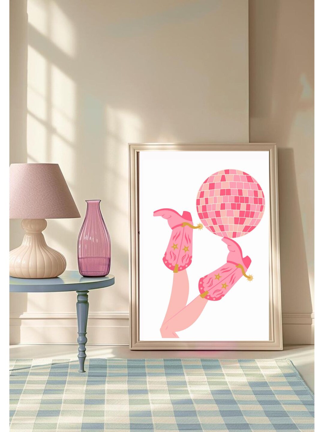 Disco Cowgirl Boots Wall Art Print, Disco Cowgirl Wall Art Print ...