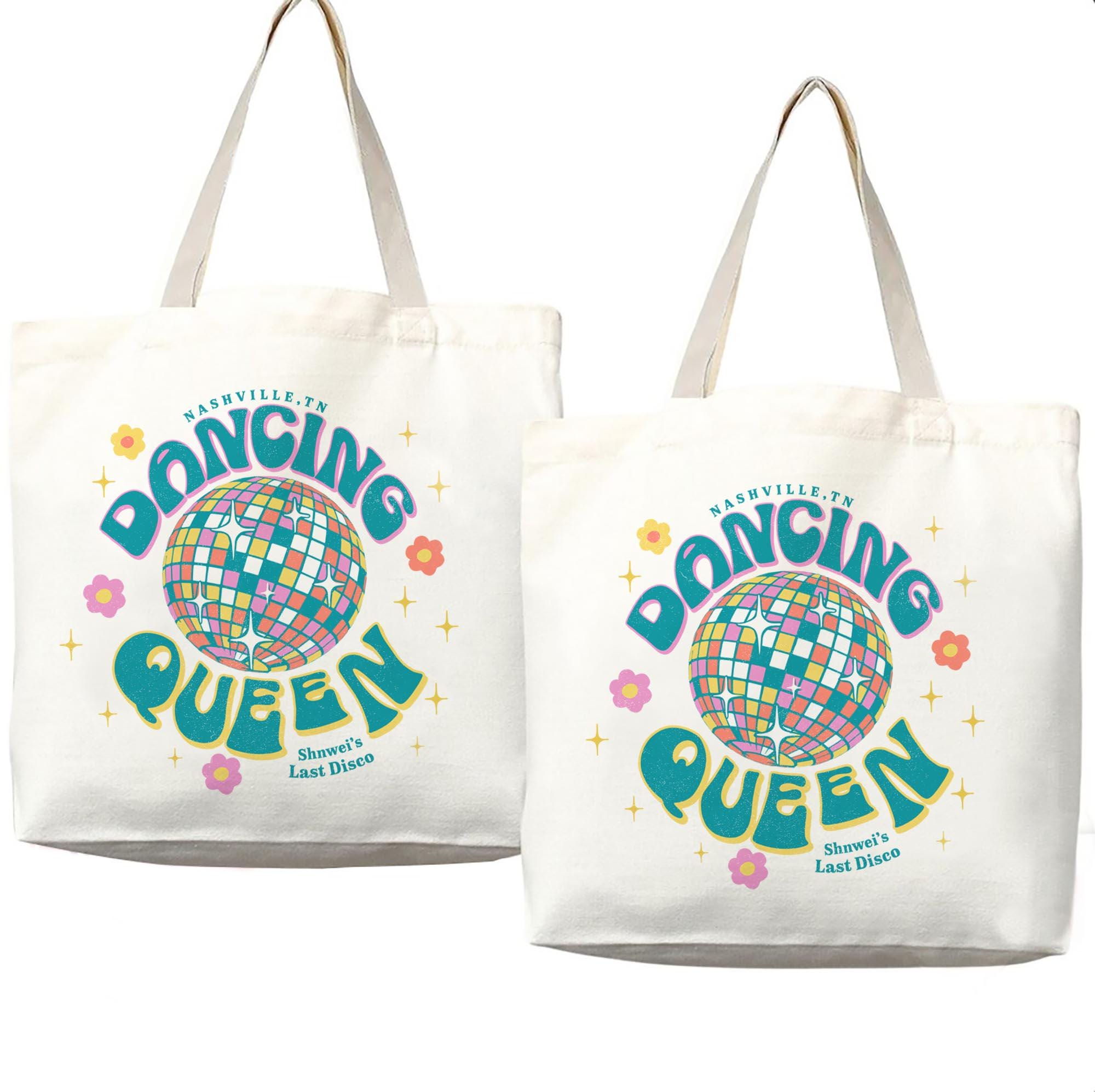 Dancing Queen Tote Bags, Disco Theme Party Bag, Groovy Disco Ball ...