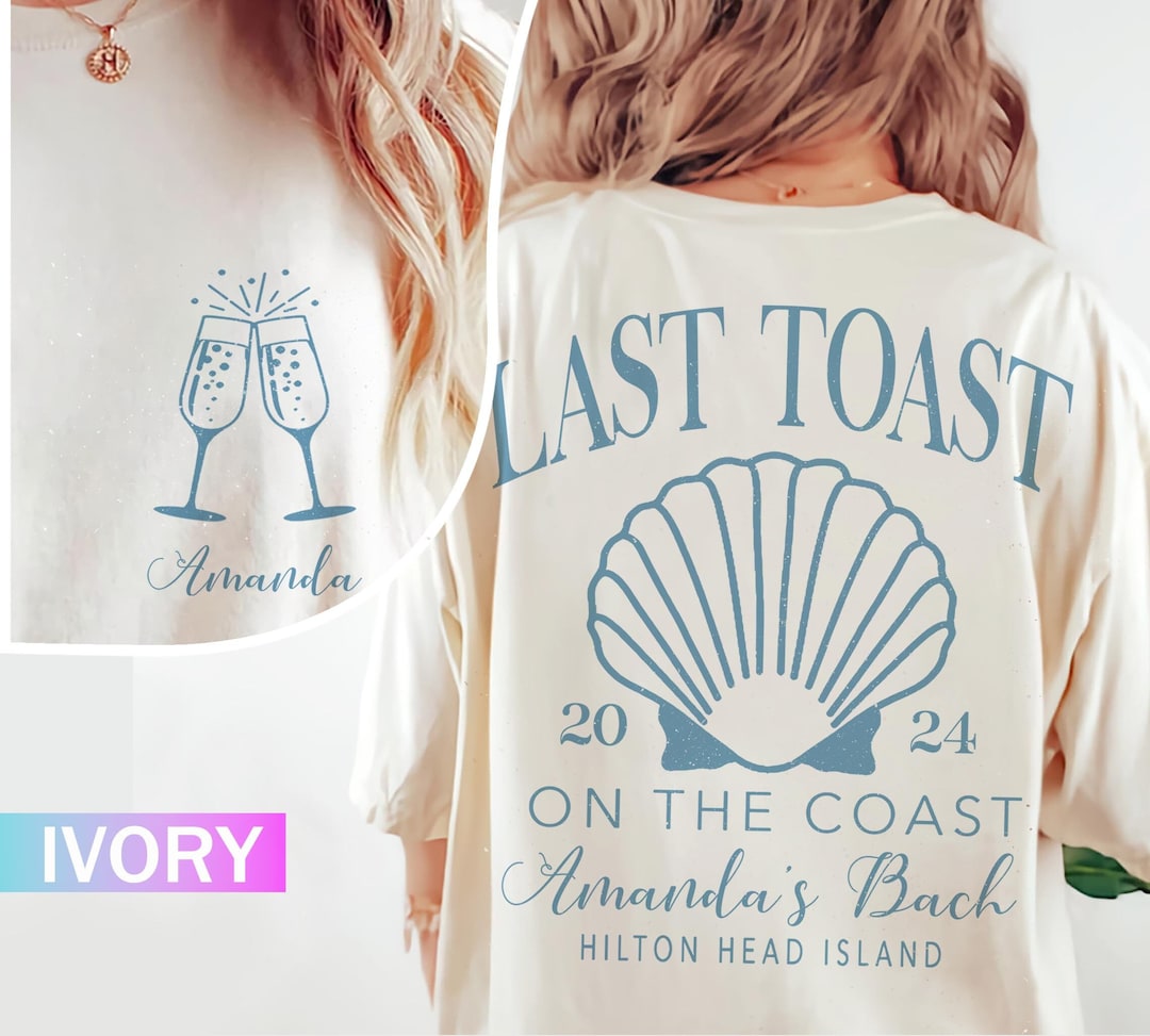 Custom Beach Bachelorette Shirts, Last Toast on the Coast, Tropical ...
