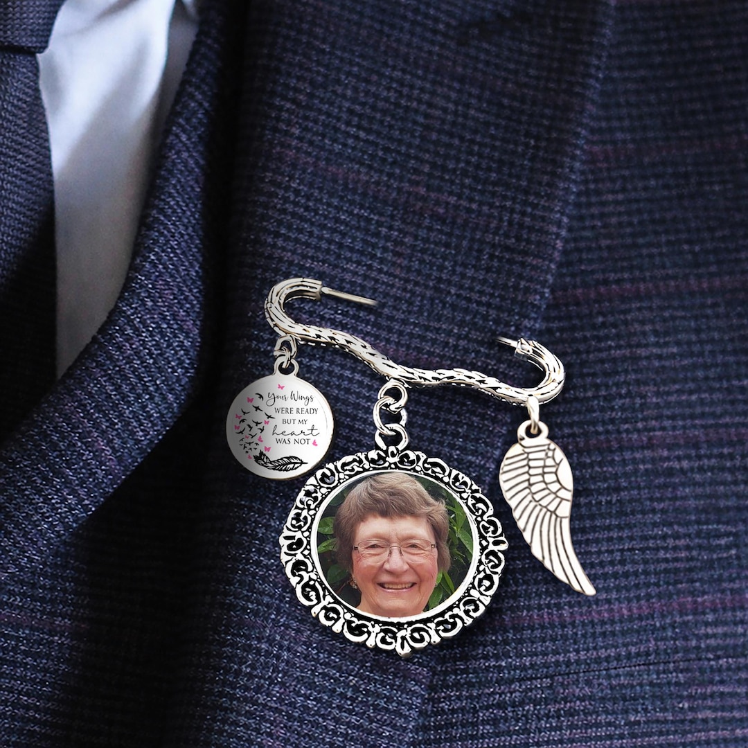 Groom Wedding Lapel Pin, Custom Photo Lapel Pin, Boutonniere Photo ...