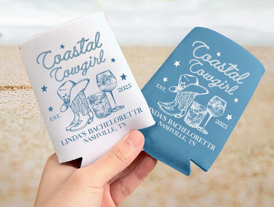 Coastal Cowgirl Bachelorette Can Coolers, Coastal Cocktail ...