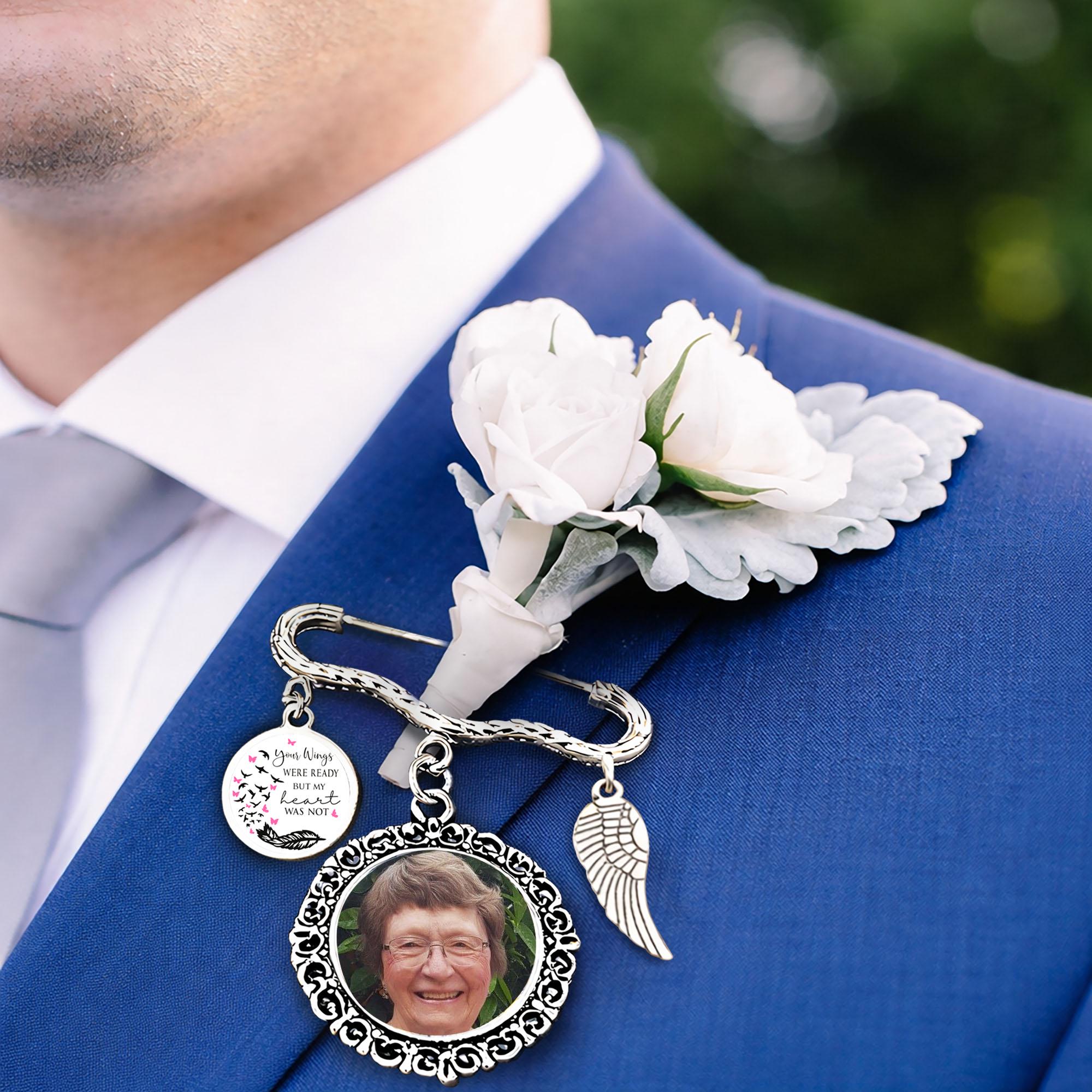 Groom Wedding Lapel Pin, Custom Photo Lapel Pin, Boutonniere Photo ...