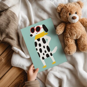 Cool Dalmatian Dog Wall Art, Stylish Animal Print for Kids Room, Modern ...