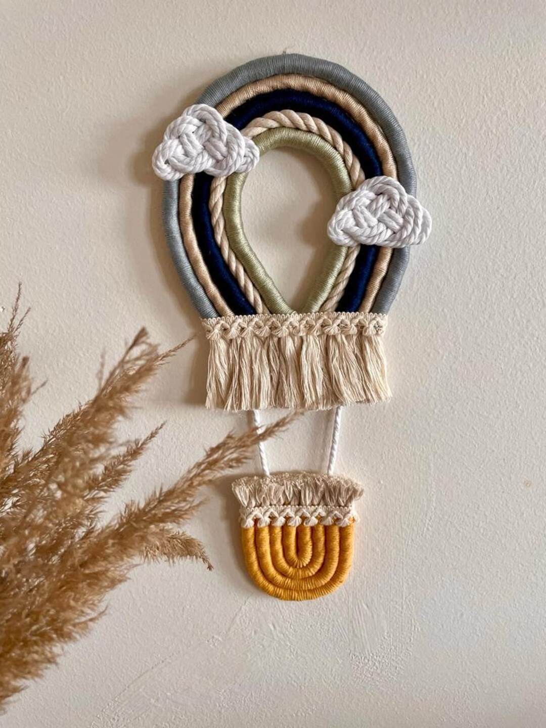 Macrame Hot Air Balloon Wall Decoration for Boho Nursery, Kid Room - Etsy