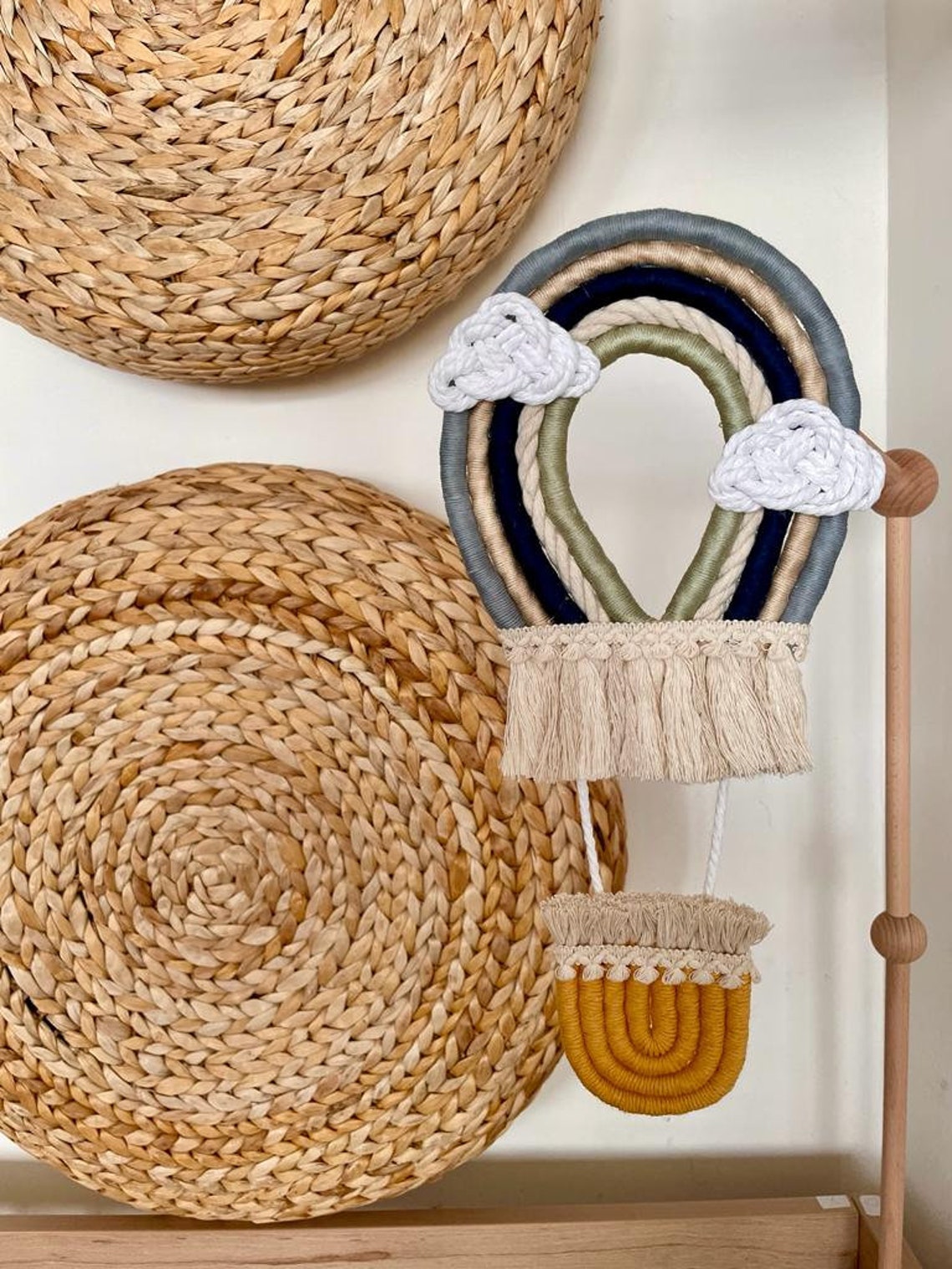 Macrame Hot Air Balloon Wall Decoration for Boho Nursery, Kid Room - Etsy